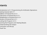 Understanding Basic C Program For Arithmetic Operations Pptx