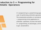 Understanding Basic C Program For Arithmetic Operations Pptx
