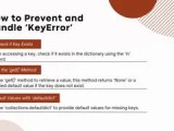 Understanding Keyerror In Python Causes And Prevention Ppt
