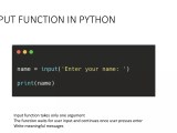 Part 8 Python Tutorial User Input In Python With Examples Ppt