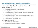 Using Powershell For Active Directory Management Pptx Operating