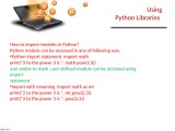 Using Python Libraries Pptx Easy Ppt To Study Class 12 Pptx
