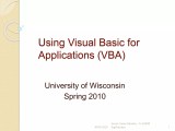 Using Visual Basic For Applications Vba Ppt