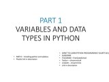 Part 1 Python Tutorial Variables And Data Types In Python Pptx