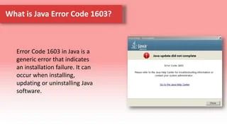 3 Steps To Solve Java Error Code 1603 Ppt - Perfect Nature Wallpaper - Desktop