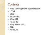 Web Development Using Javascript React Js Node Js Html Css And Sql