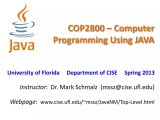 Ppt Cop2800 Computer Programming Using Java Powerpoint Presentation