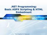 Ppt Net Programming Basic Aspx Scripting Html Embedment