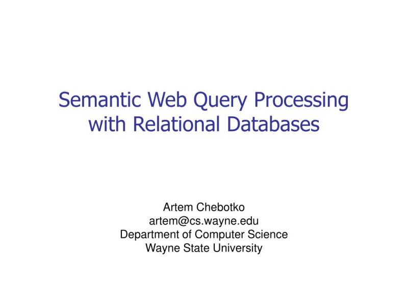 Data Management And Query Processing In Semantic Web Databases - Space Patterns - Artistic Desktop Collection