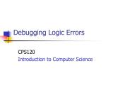 Ppt Debugging Logic Errors Powerpoint Presentation Free Download