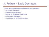 Ppt 4 Python Basic Operators Powerpoint Presentation Free