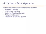 Ppt 4 Python Basic Operators Powerpoint Presentation Free
