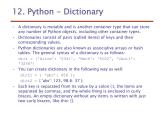 Ppt 12 Python Dictionary Powerpoint Presentation Free Download