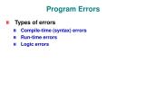 Ppt Java Review 2 Errors Exceptions Debugging Powerpoint