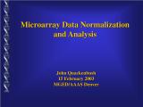 Ppt Microarray Data Normalization And Analysis Powerpoint
