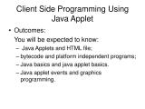 Ppt Client Side Programming Using Java Applet Powerpoint Presentation