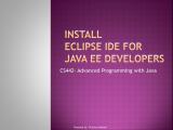 Ppt Install Eclipse Ide For Java Ee Developers Powerpoint