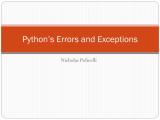 Ppt Python S Errors And Exceptions Powerpoint Presentation Free