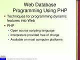 Ppt Chapter 14 Web Database Programming Using Php Powerpoint