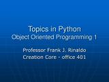 Ppt Topics In Python Object Oriented Programming 1 Powerpoint
