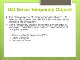 Ppt Understanding Temporary Objects In Sql Server Types And Use
