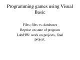Ppt Programming Games Using Visual Basic Powerpoint Presentation