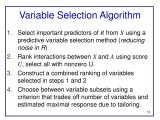 Ppt Variable Selection For Tailoring Treatment Powerpoint