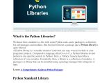 Ppt Python Libraries Python Standard Library List Of Important