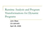 Ppt Runtime Analysis And Program Transformations For Dynamic Programs