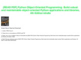 Ppt Read Pdf Python Object Oriented Programming Build Robust And