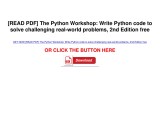 Ppt Read Pdf The Python Workshop Write Python Code To Solve