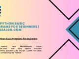 Ppt Free Python Basic Programs For Beginners Simplealgo