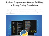 Ppt Python Programming Course Building A Strong Coding Foundation