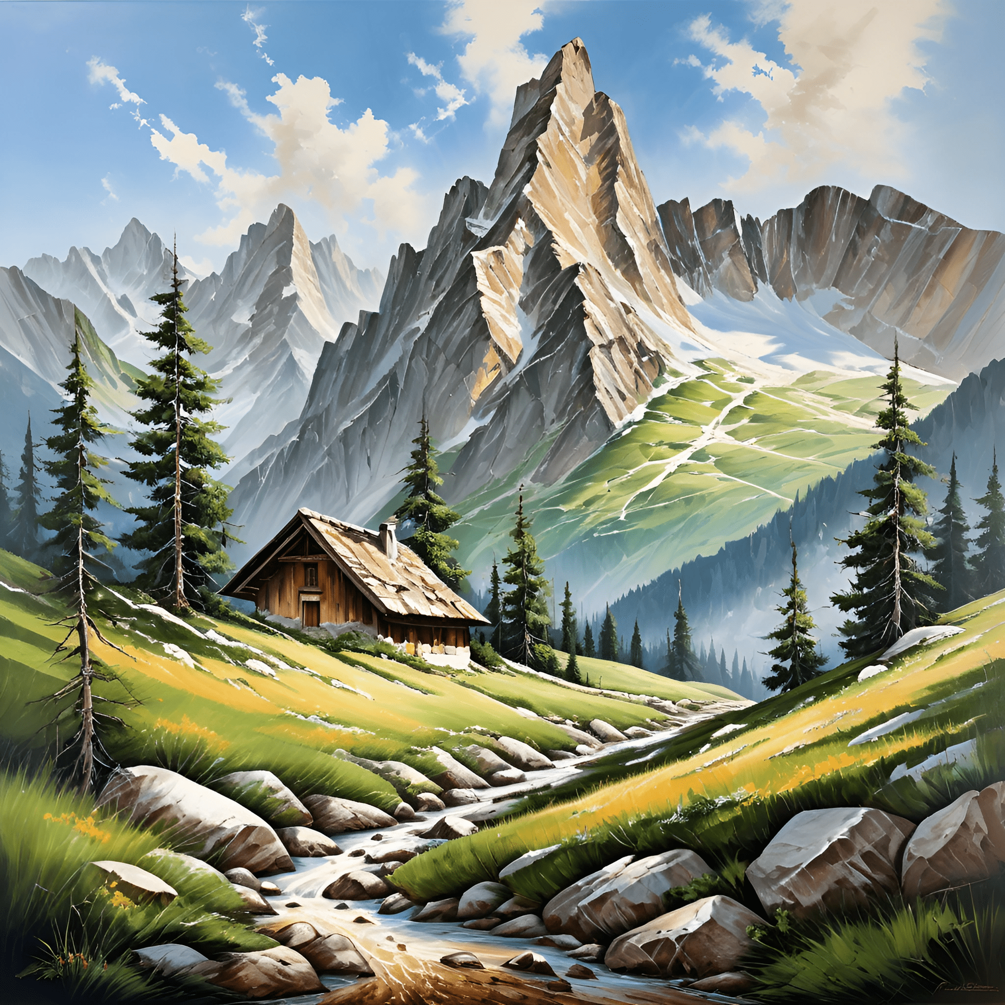Mountain Cabin Landscape Free Download Ai Scribbles