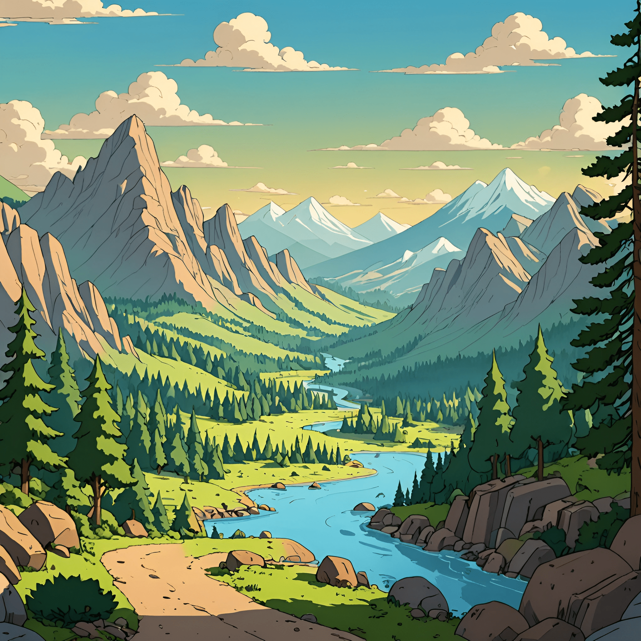 Mountain Landscape Illustration Free Download Ai Scribbles