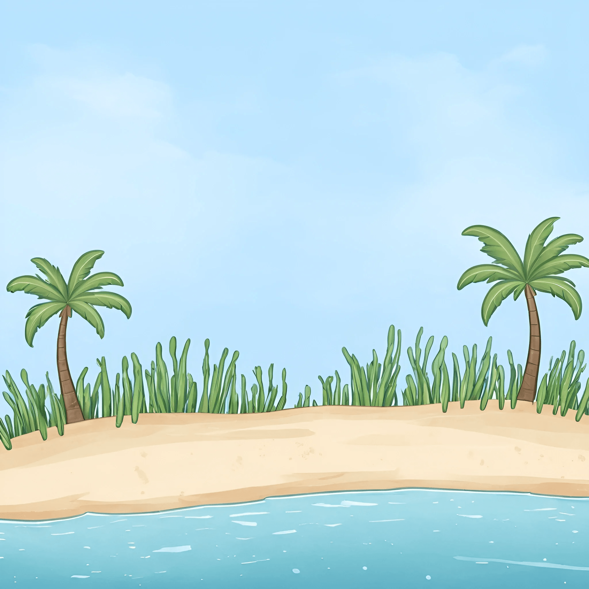 Tropical Beach Scene With Palm Trees Free Download Ai Scribbles