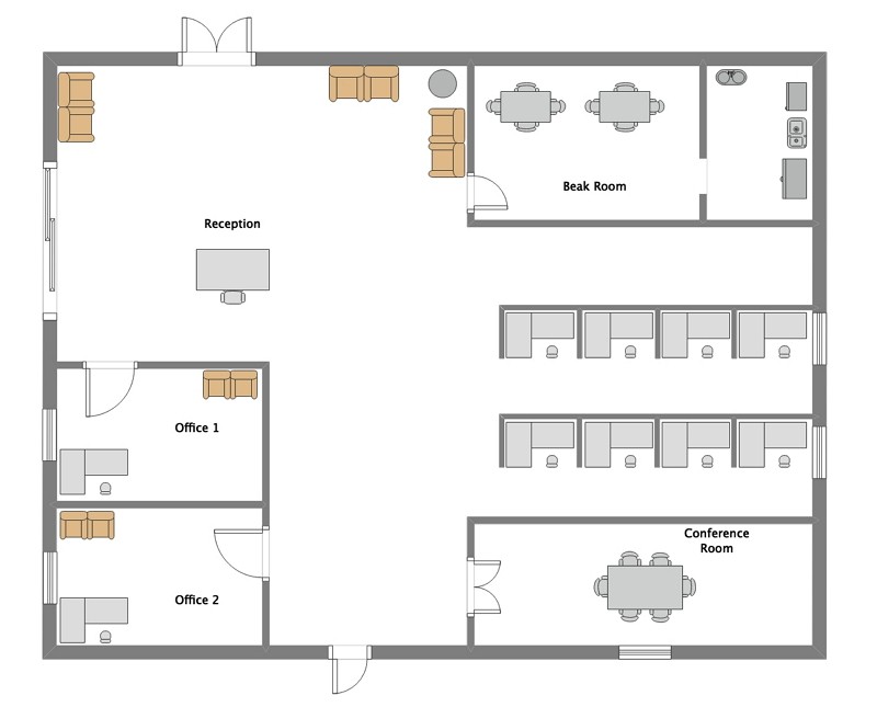 Simple Office Floor Plan Design - Uperplans