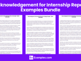 Acknowledgement Sample For Internship Report Templates Free Printable