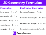 Geometry Formulas 2d 3d Shapes Examples