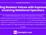Unit 3 1 Finding Boolean Values With Expressions Involving Relational