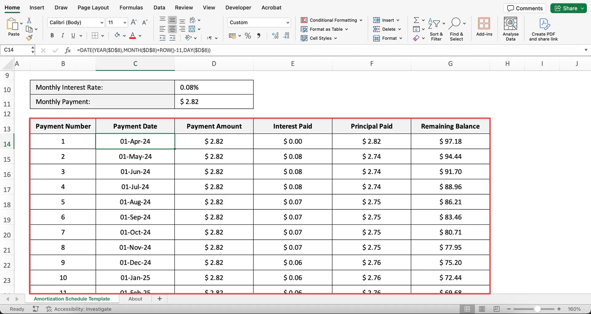 How To Make An Amortization Schedule In Excel 7 Steps With Templates