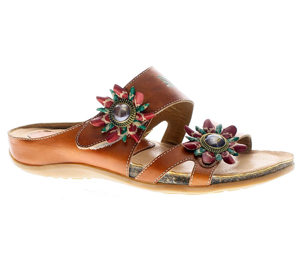Spring Step L’artiste Melange Leather Slide Sandals | Videl