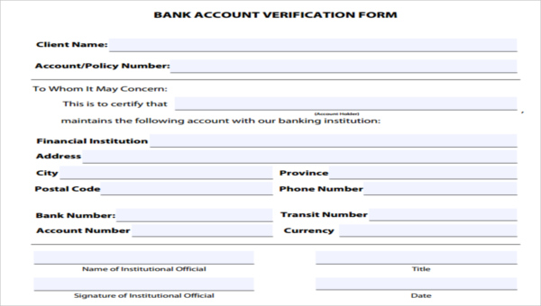 Financial Verification Form Sample Forms - Premium Geometric Picture Gallery - Mobile