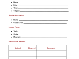 Free 7 Lesson Observation Form Samples Pdf Ms Word Google Docs
