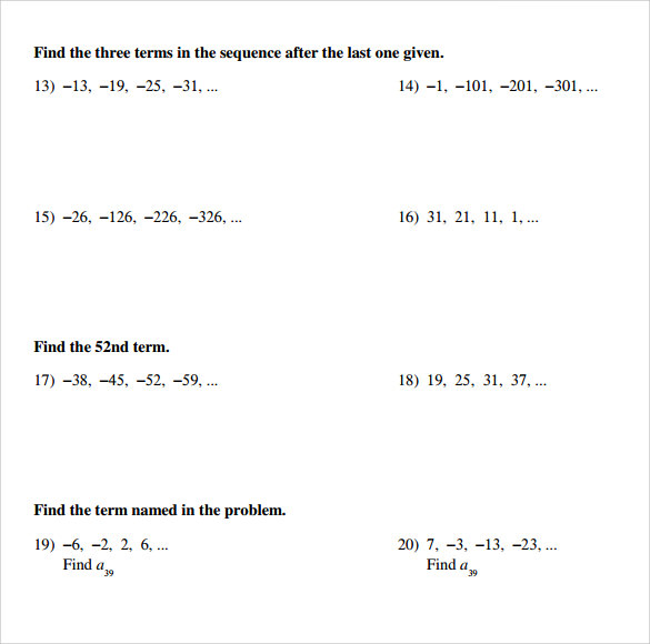 Free 6 Sample Arithmetic Sequence Examples In Pdf - Mobile Gradient Designs for Desktop