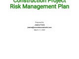 Construction Management Plan Template