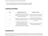 Weekly Math Lesson Plan Template Word Google Docs