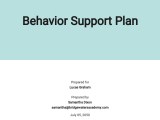 Free Sample Behavior Support Plan Template Google Docs Word Apple