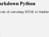 Html To Markdown Python Tpoint Tech