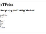 Javascript Appendchild Method Tpoint Tech